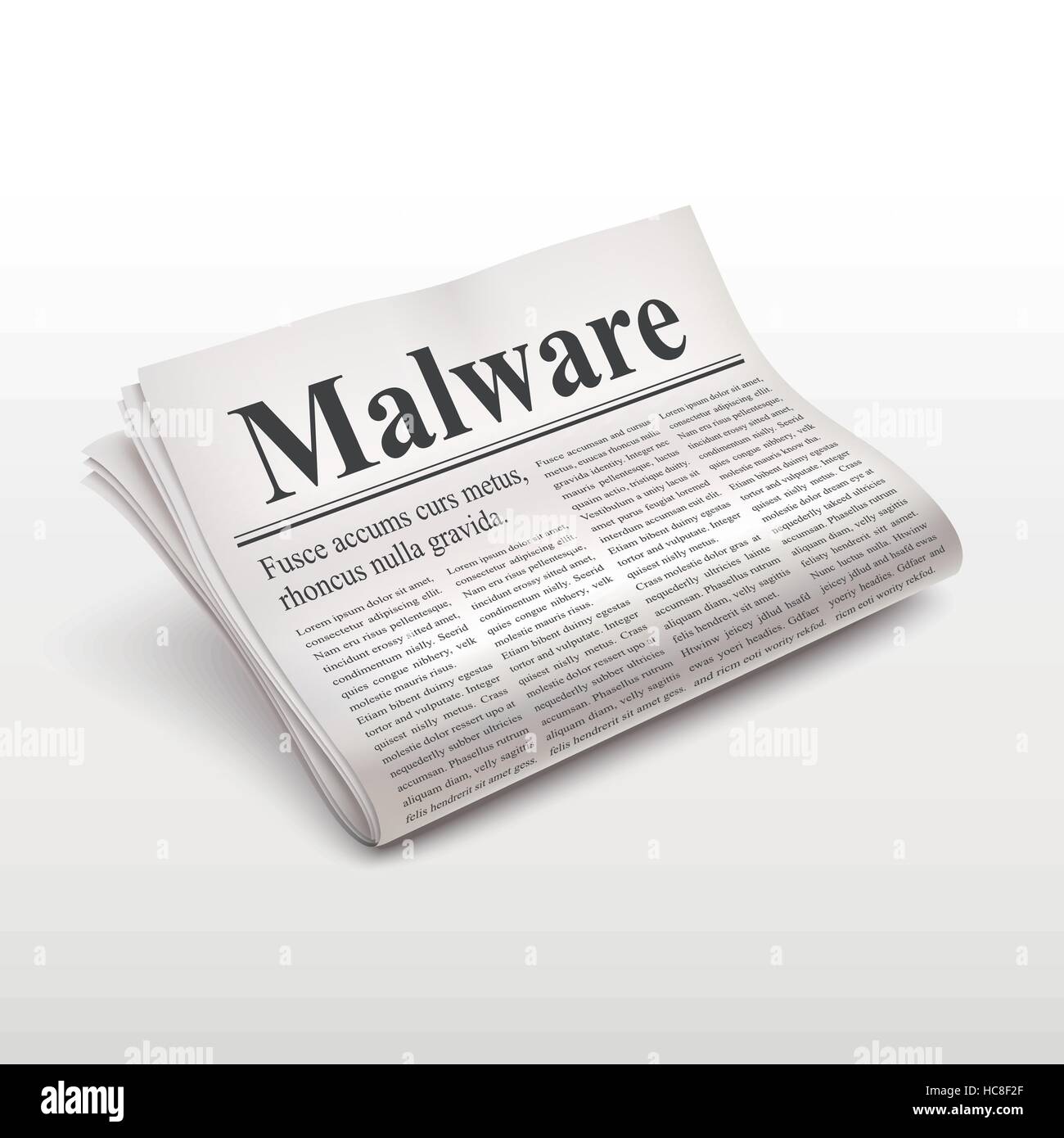 malware word on newspaper over white background Stock Vector Image ...
