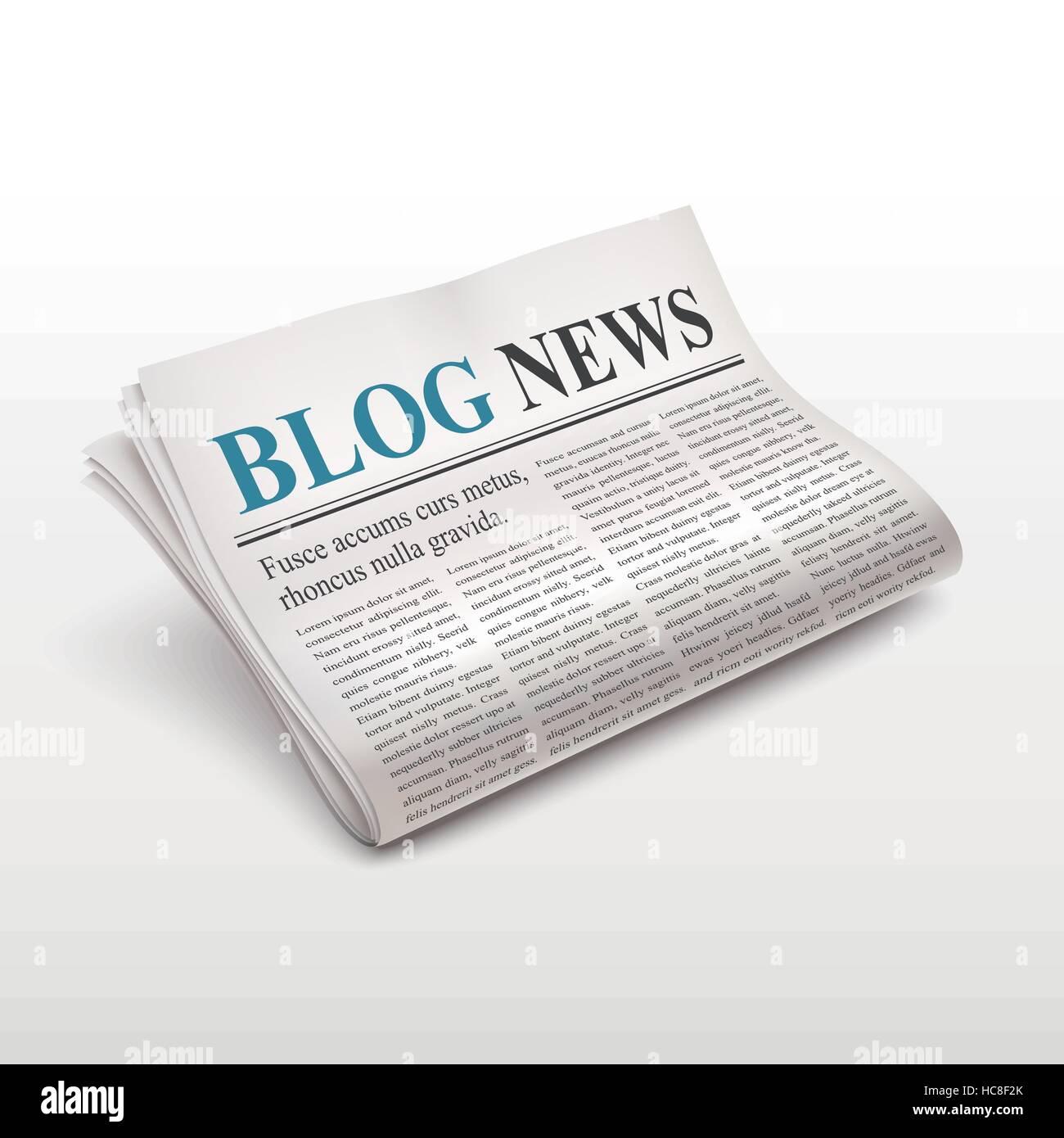 blog news words on newspaper over white background Stock Vector Image ...
