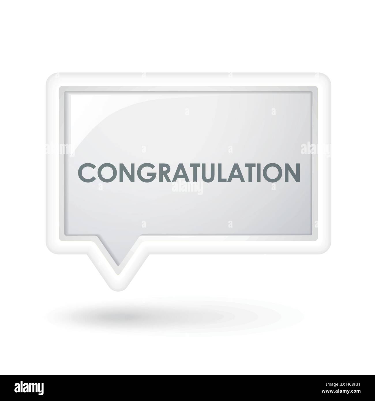 congratulation word on a speech bubble over white Stock Vector Image ...