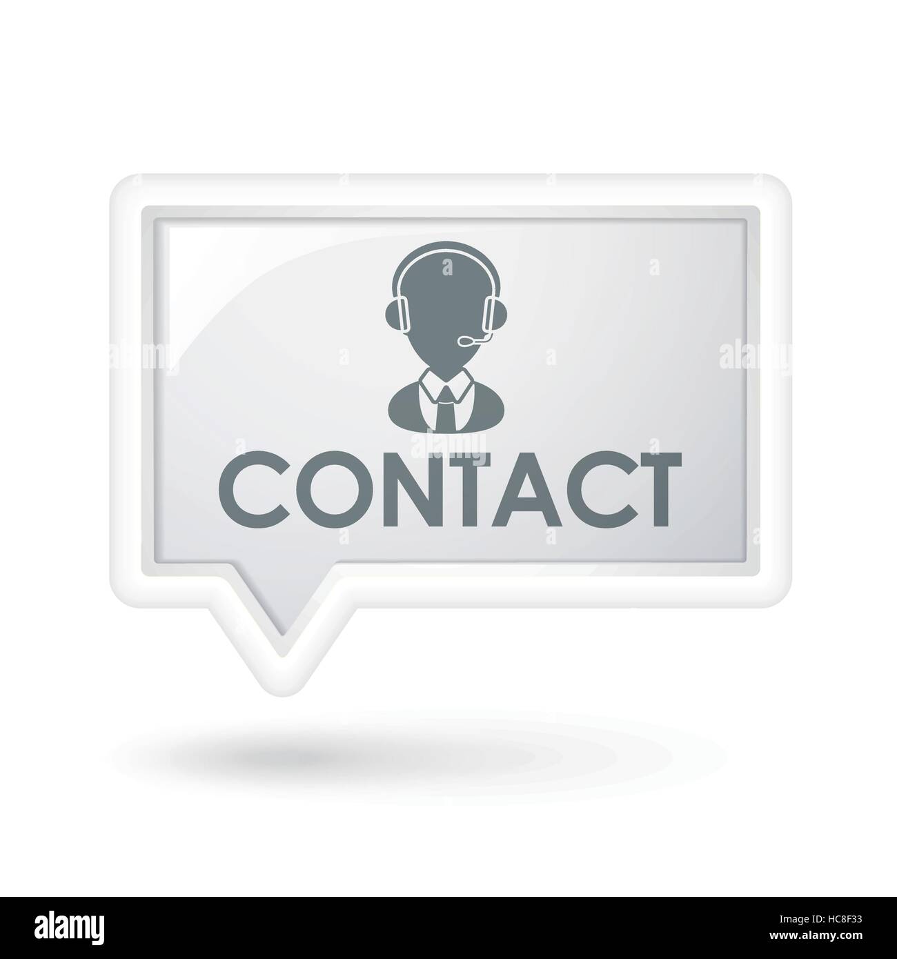 contact word with service icon on a speech bubble over white Stock ...