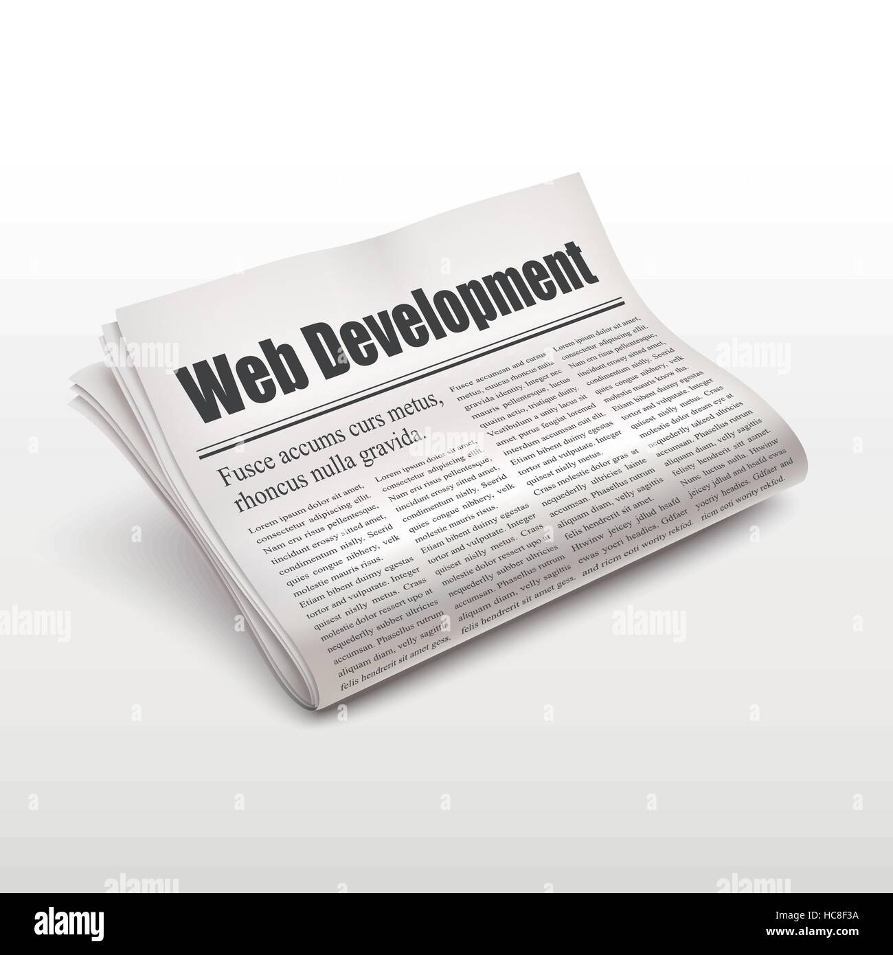 web development words on newspaper over white background Stock Vector ...