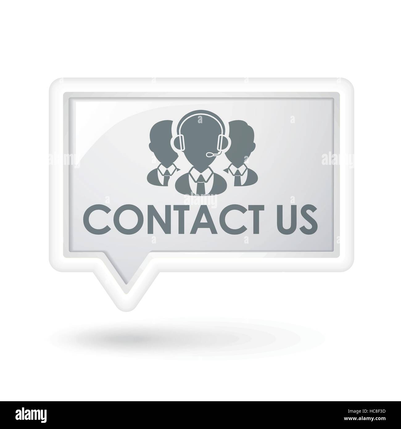 contact us words with services icon on a speech bubble over white Stock ...