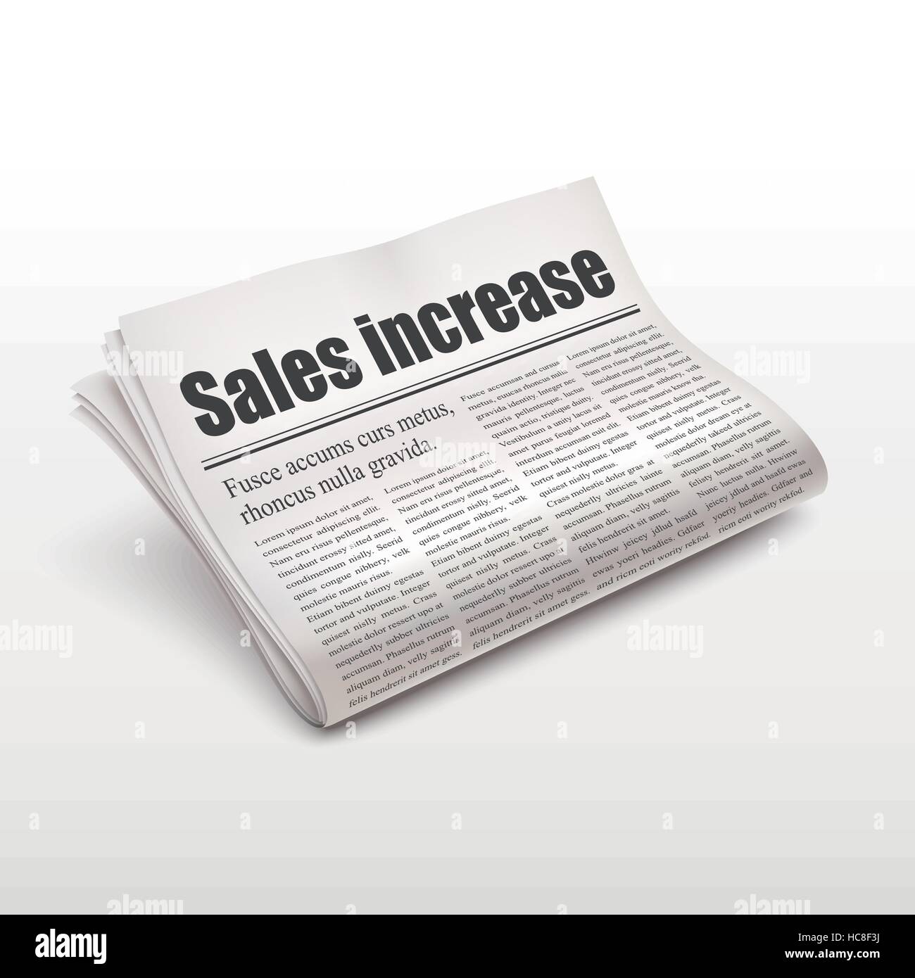 sales increase words on newspaper over white background Stock Vector ...