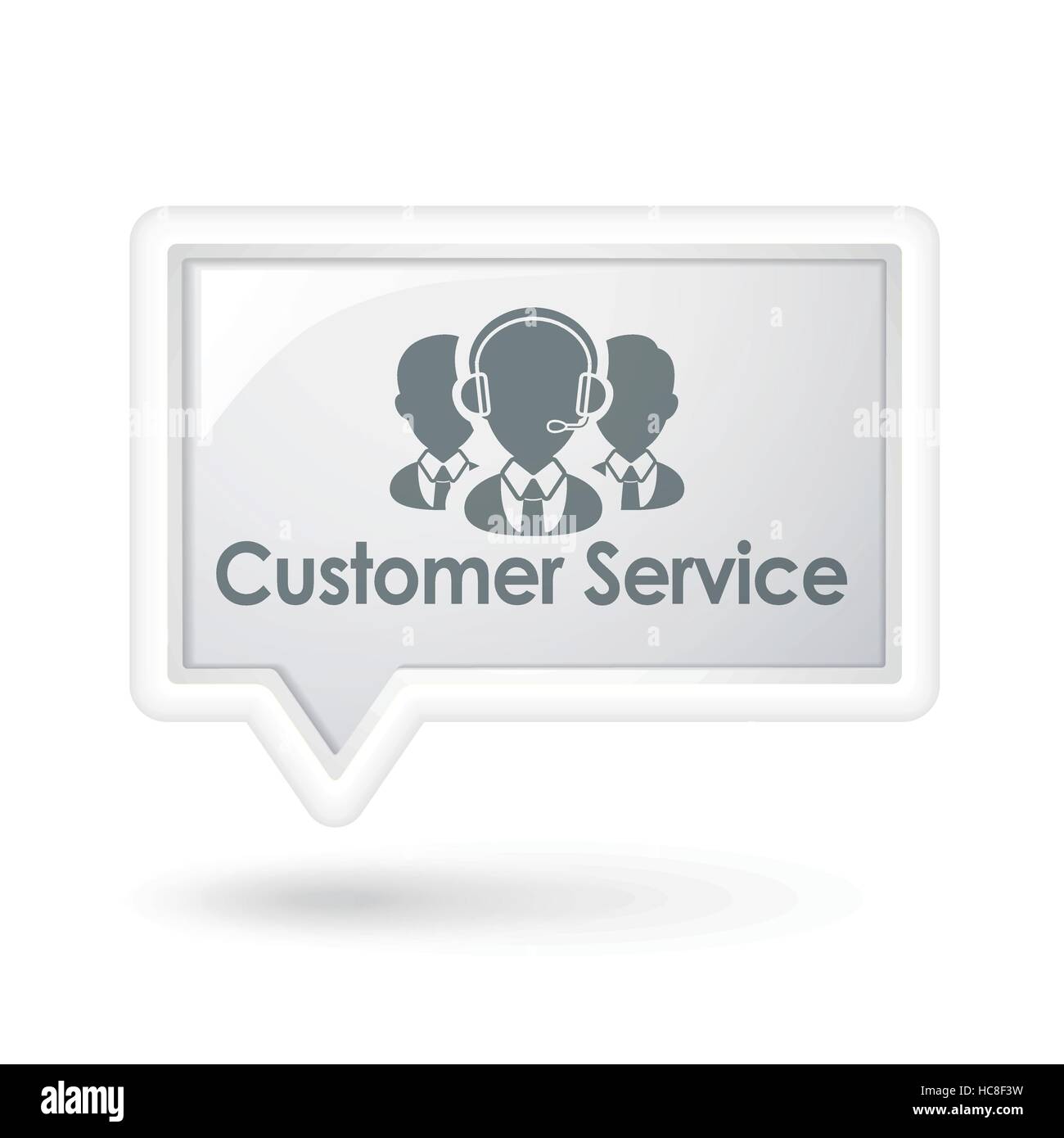 customer service with services icon on a speech bubble over white Stock ...