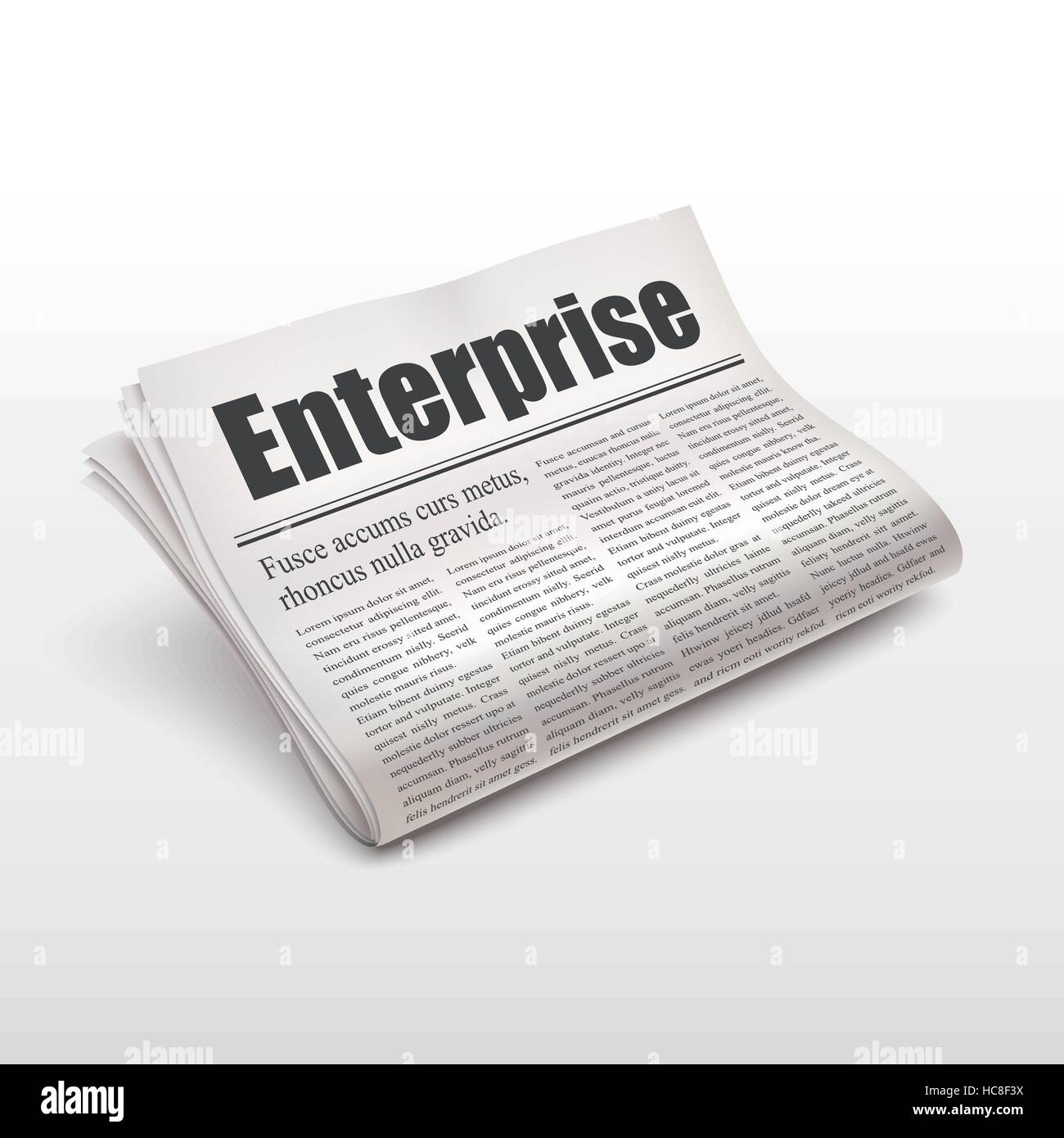 enterprise word on newspaper over white background Stock Vector Image ...