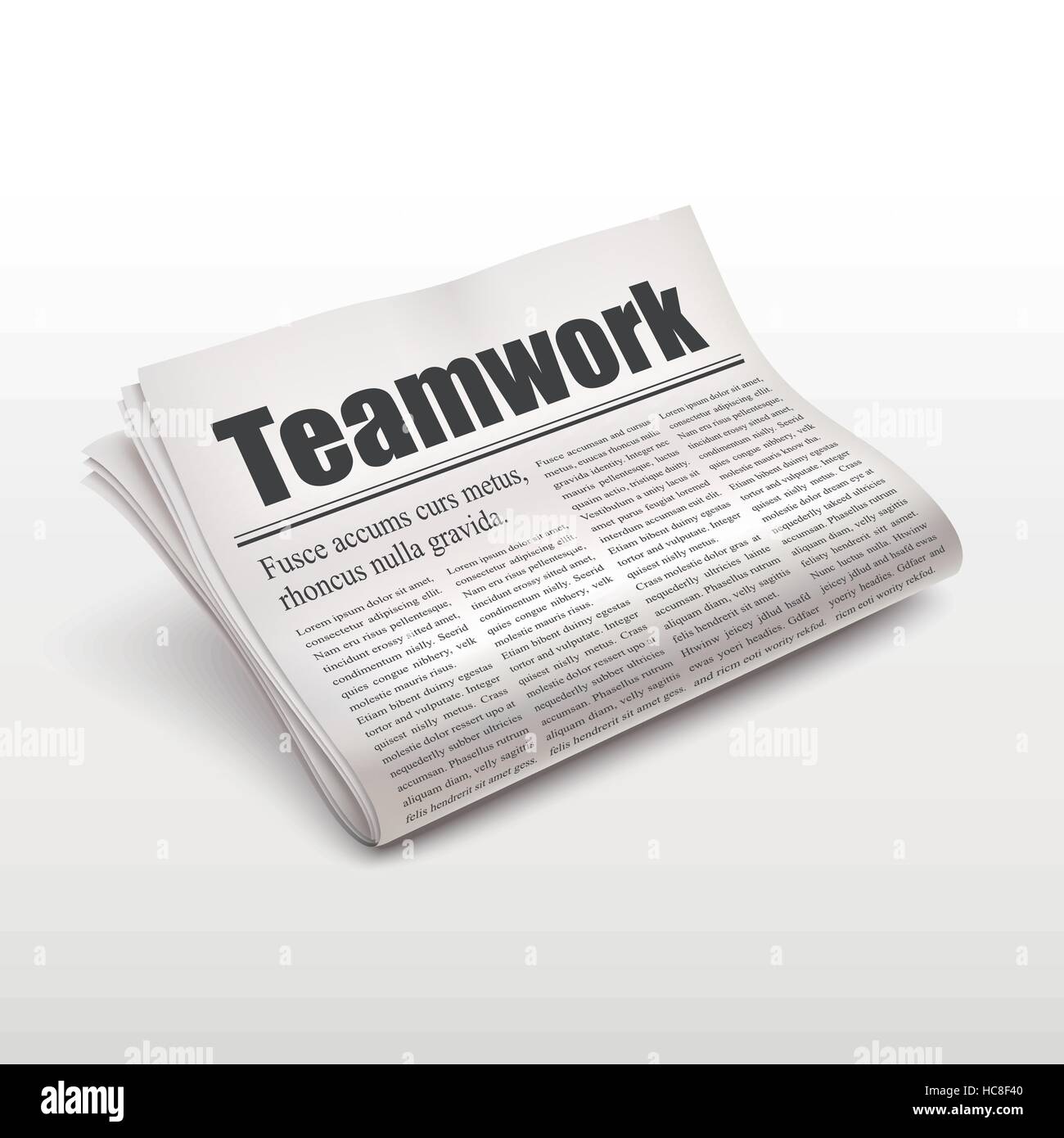 teamwork word on newspaper over white background Stock Vector Image ...