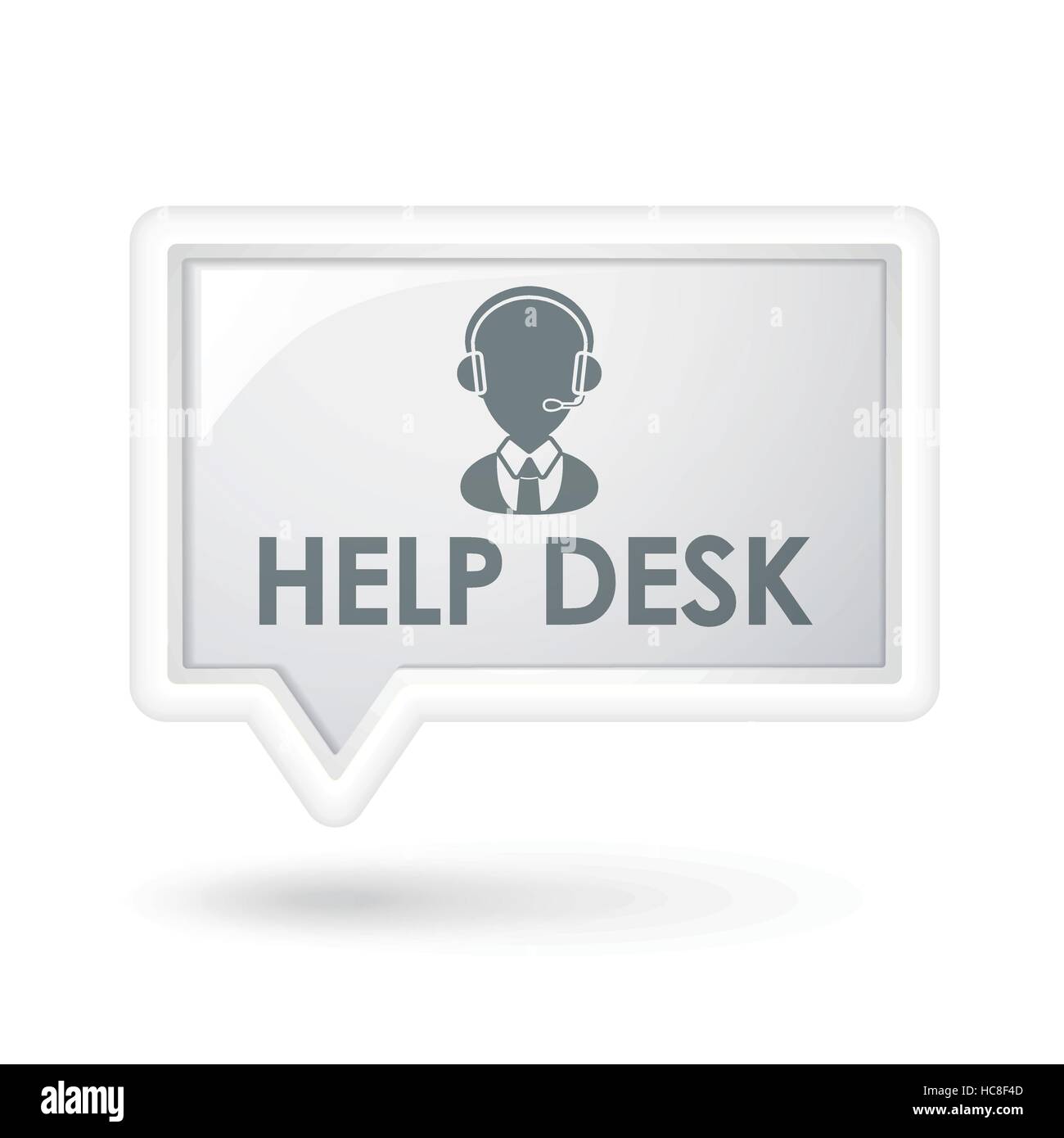 help desk with service icon on a speech bubble over white Stock Vector ...