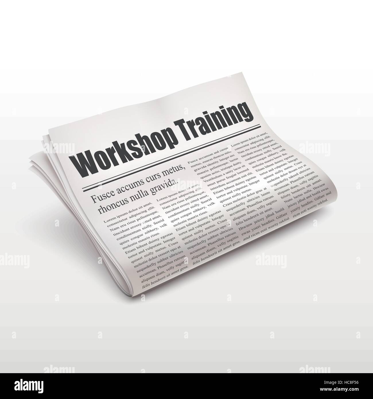 workshop training words on newspaper over white background Stock Vector ...