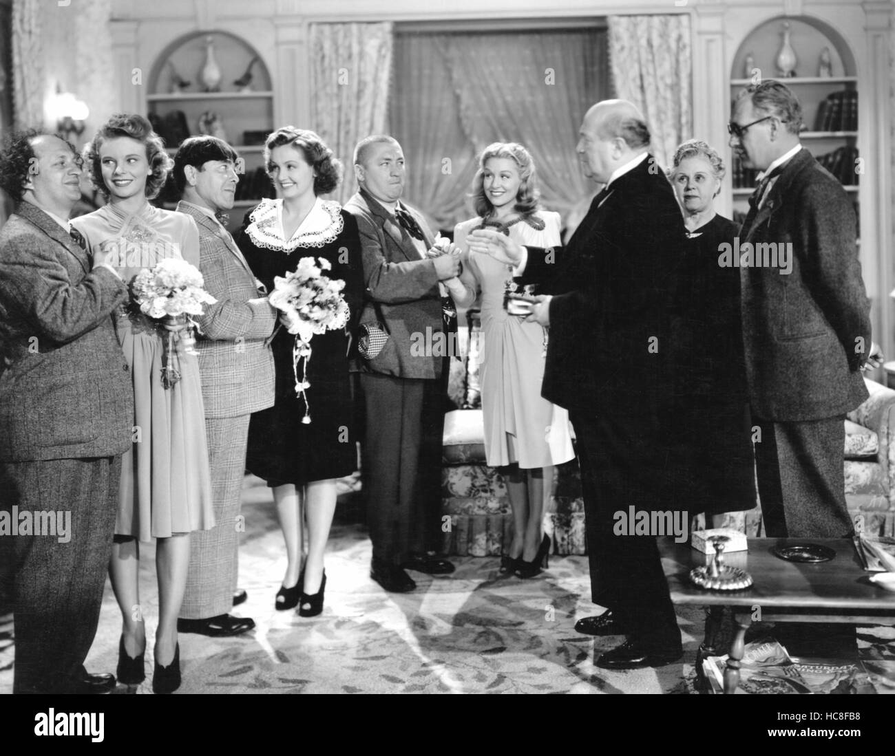 THREE SMART SAPS, Larry Fine, Moe Howard, Curly Howard, Julie Gibson ...