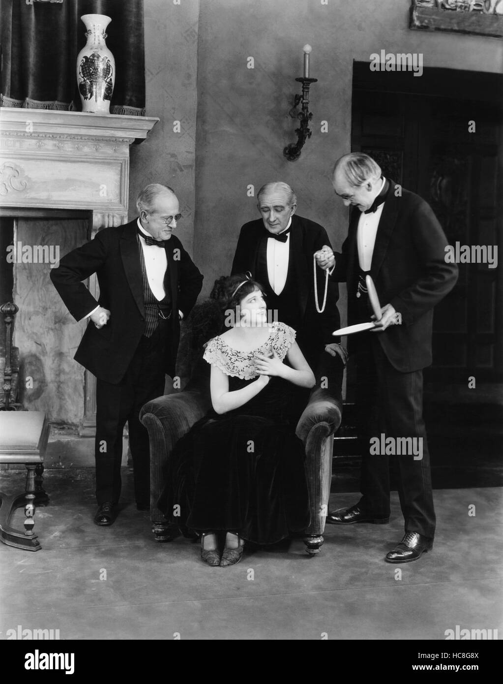 THREE WISE FOOLS, eleanor Boardman (seated), standing from left ...