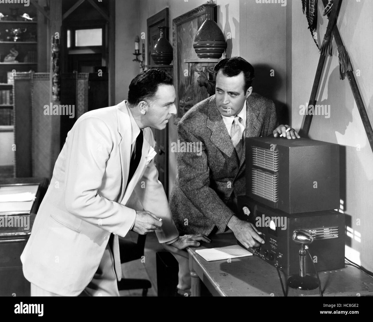 THE TIGER WOMAN, from left, Crane Whitley, LeRoy Mason, 1944 Stock ...