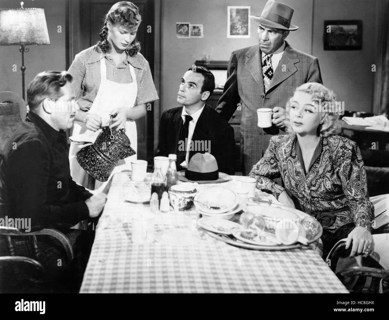 TOUGH ASSIGNMENT, left from second left: Marjorie Steele, Marc Lawrence ...