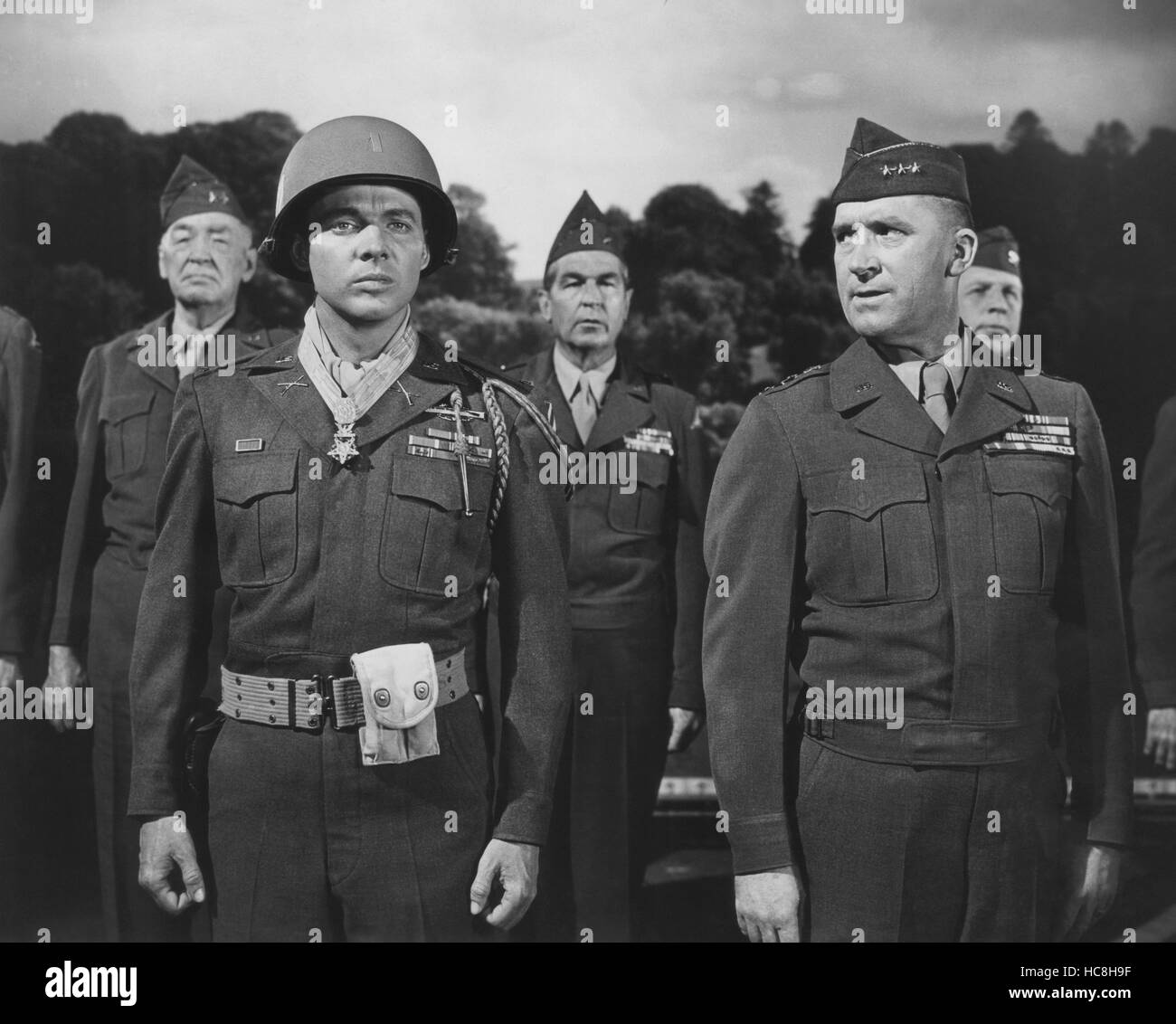 TO HELLAND BACK, front from left: Audie Murphy, Paul Cawlfield, 1955 ...