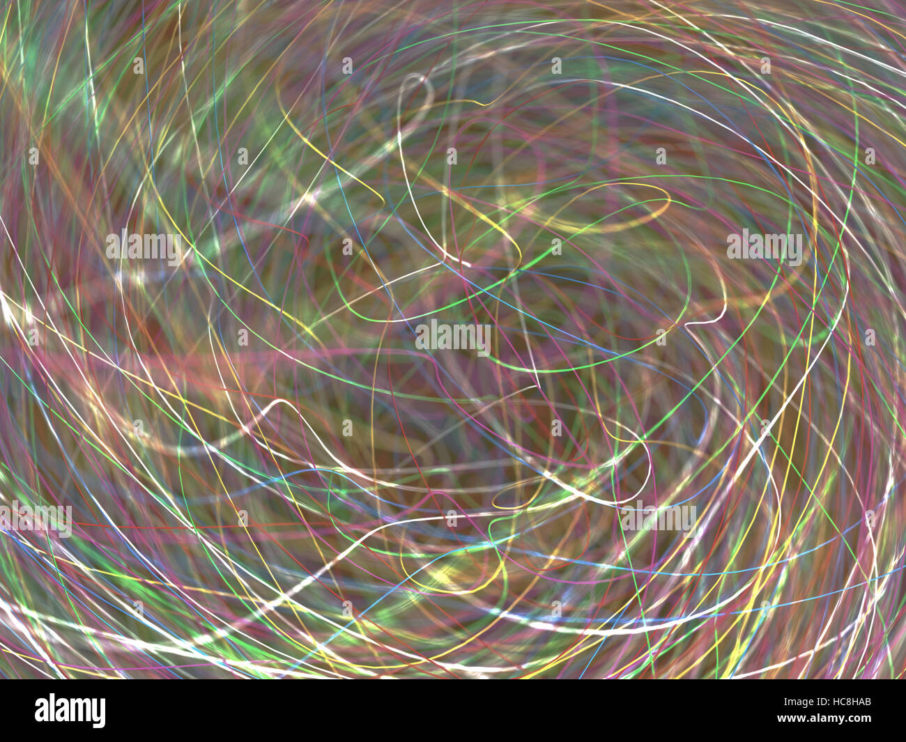 3D illustration abstract background. Tangle of colored lines Stock ...