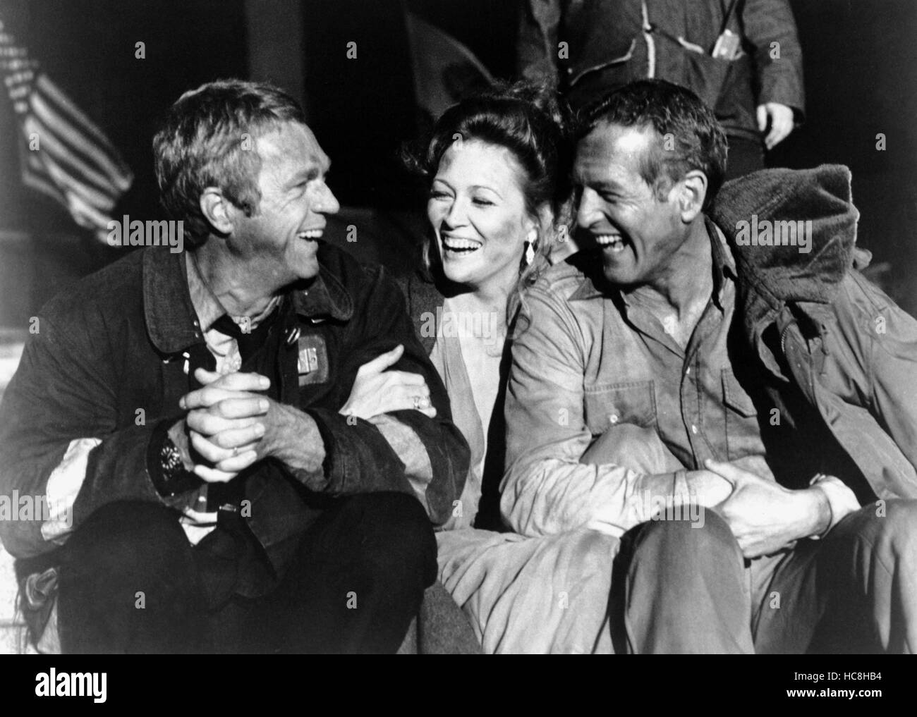 THE TOWERING INFERNO, Paul Newman, Faye Dunaway, Steve McQueen, on the ...