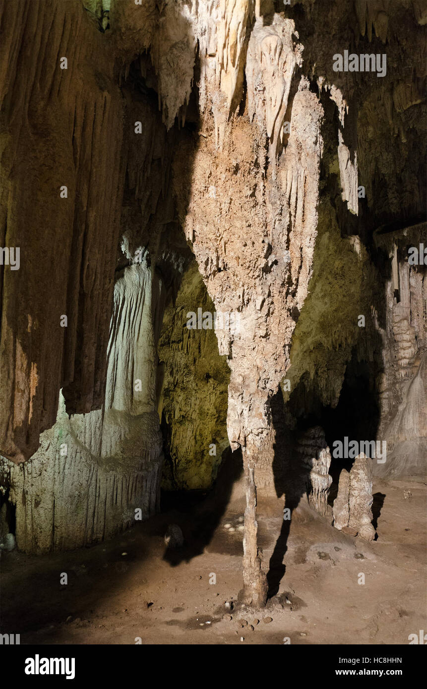 Formations; Stalactites and stalagmites in the famous Nerja Caves, In ...