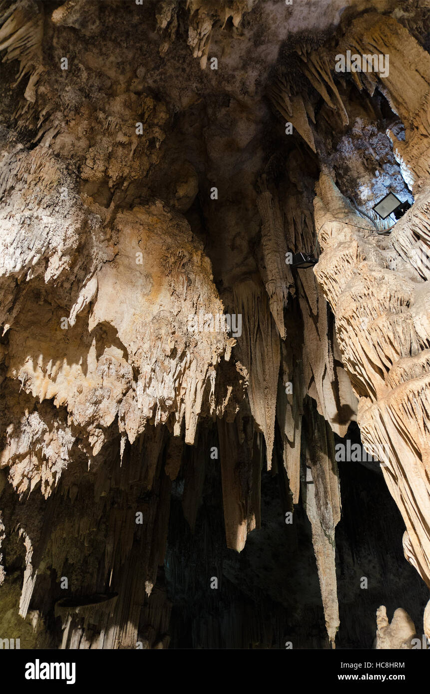 Formations; Stalactites and stalagmites in the famous Nerja Caves, In ...