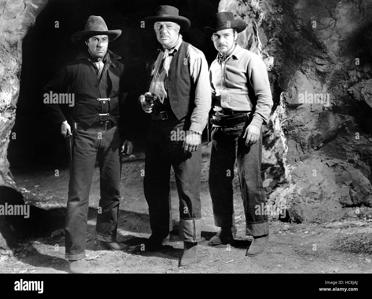 TRIGGER PALS, from left: Ted Adams, Stanley Blystone, Earl Douglas ...