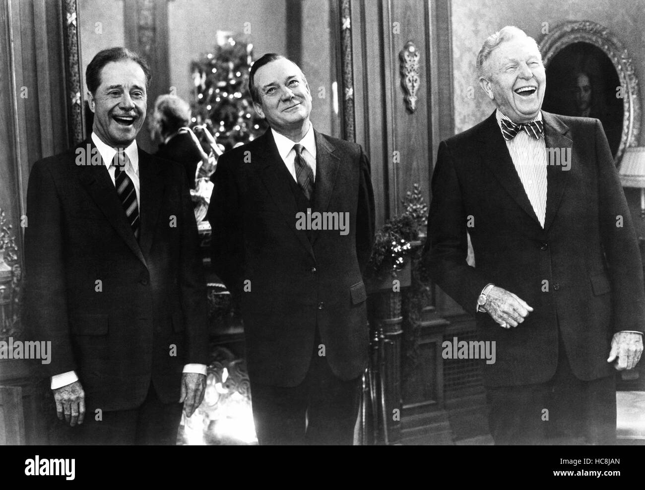 TRADING PLACES, from left, Don Ameche, Denholm Elliott, Ralph Bellamy ...