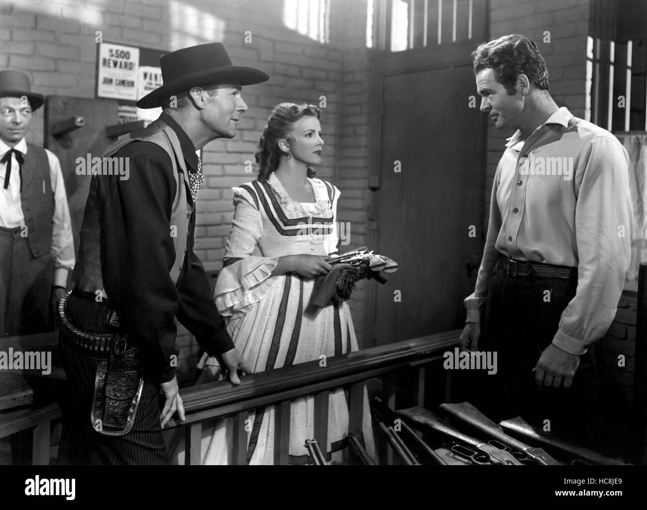 TRAIL STREET, Randolph Scott, Madge Meredith, Robert Ryan, 1947 Stock ...