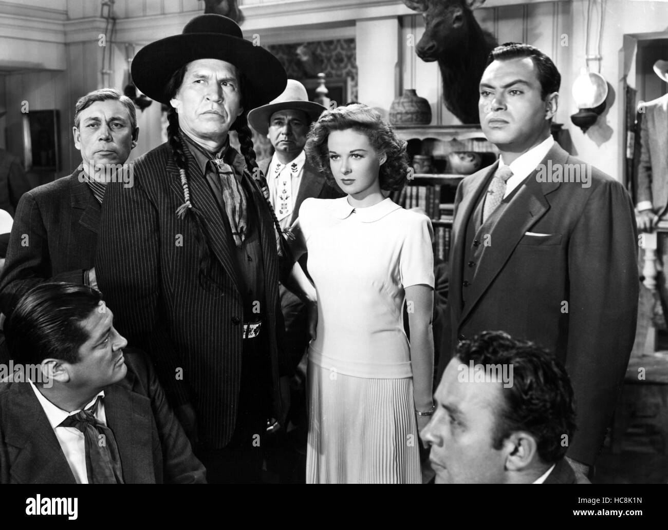 TULSA, Chief Yowlachie, Susan Hayward, Pedro Armendariz, 1949 Stock ...