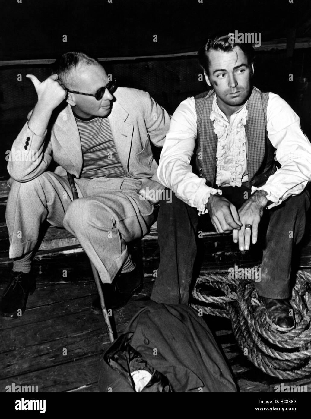 TWO YEARS BEFORE THE MAST, Director John Farrow with Alan Ladd on set ...