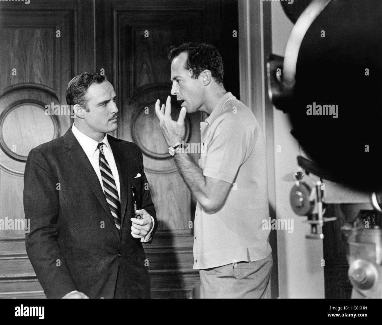 THE UGLY AMERICAN, from left: Marlon Brando, producer-director George ...