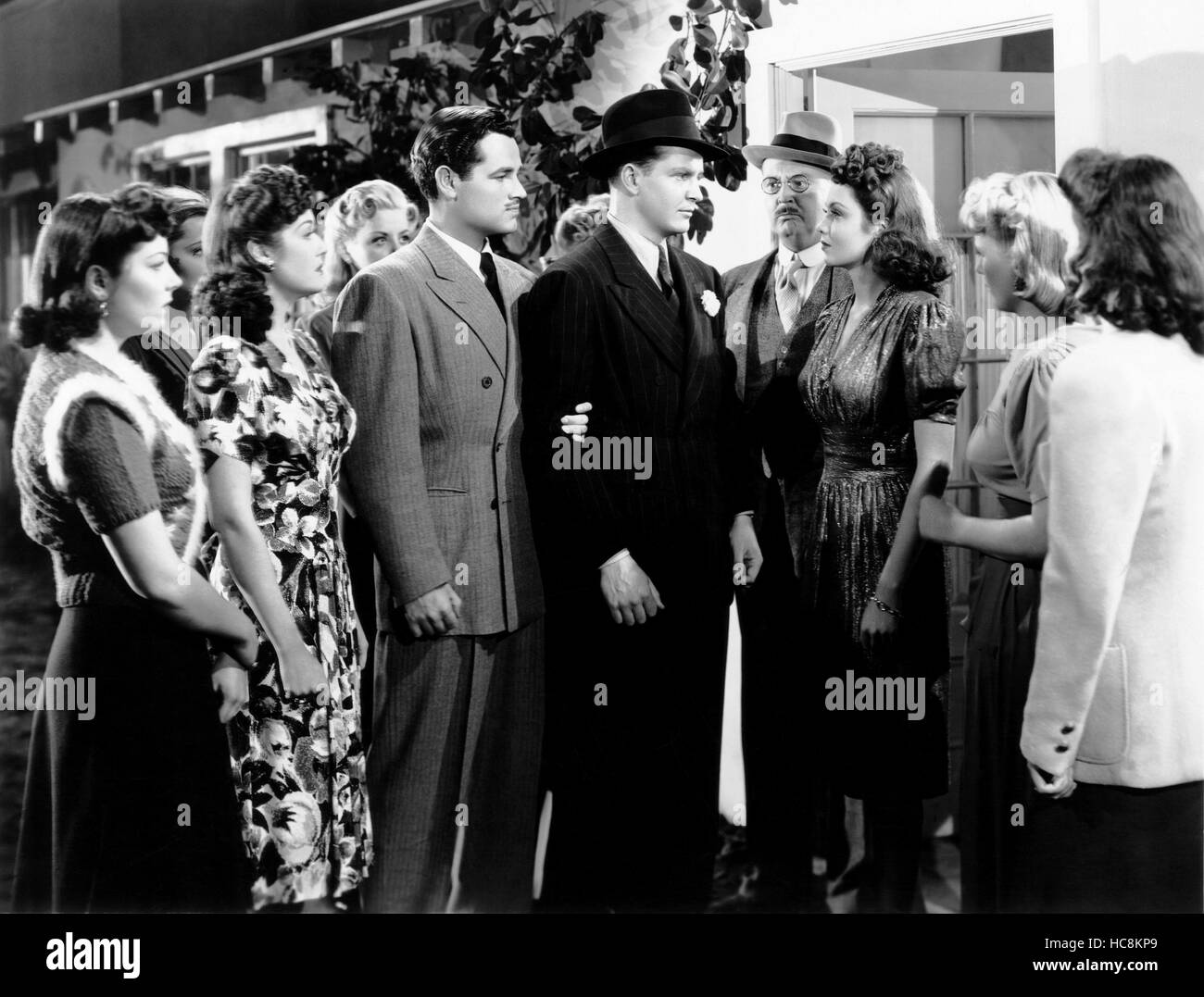 UNDER AGE, from left, center, Tom Neal, Alan Baxter, Don Beddoe ...