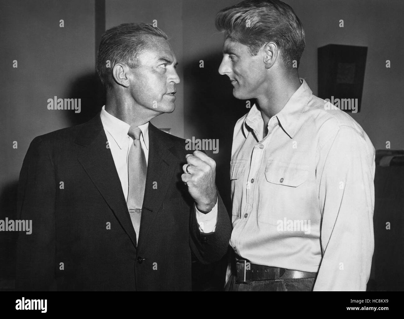 UNCHAINED, Chester Morris, Elroy 'Crazylegs' Hirsch, 1955 Stock Photo ...