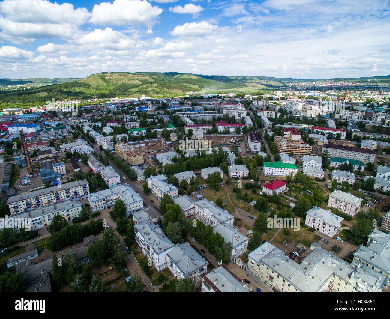 Oktyabrsky city, aerial view. Bashkortostan Stock Photo - Alamy