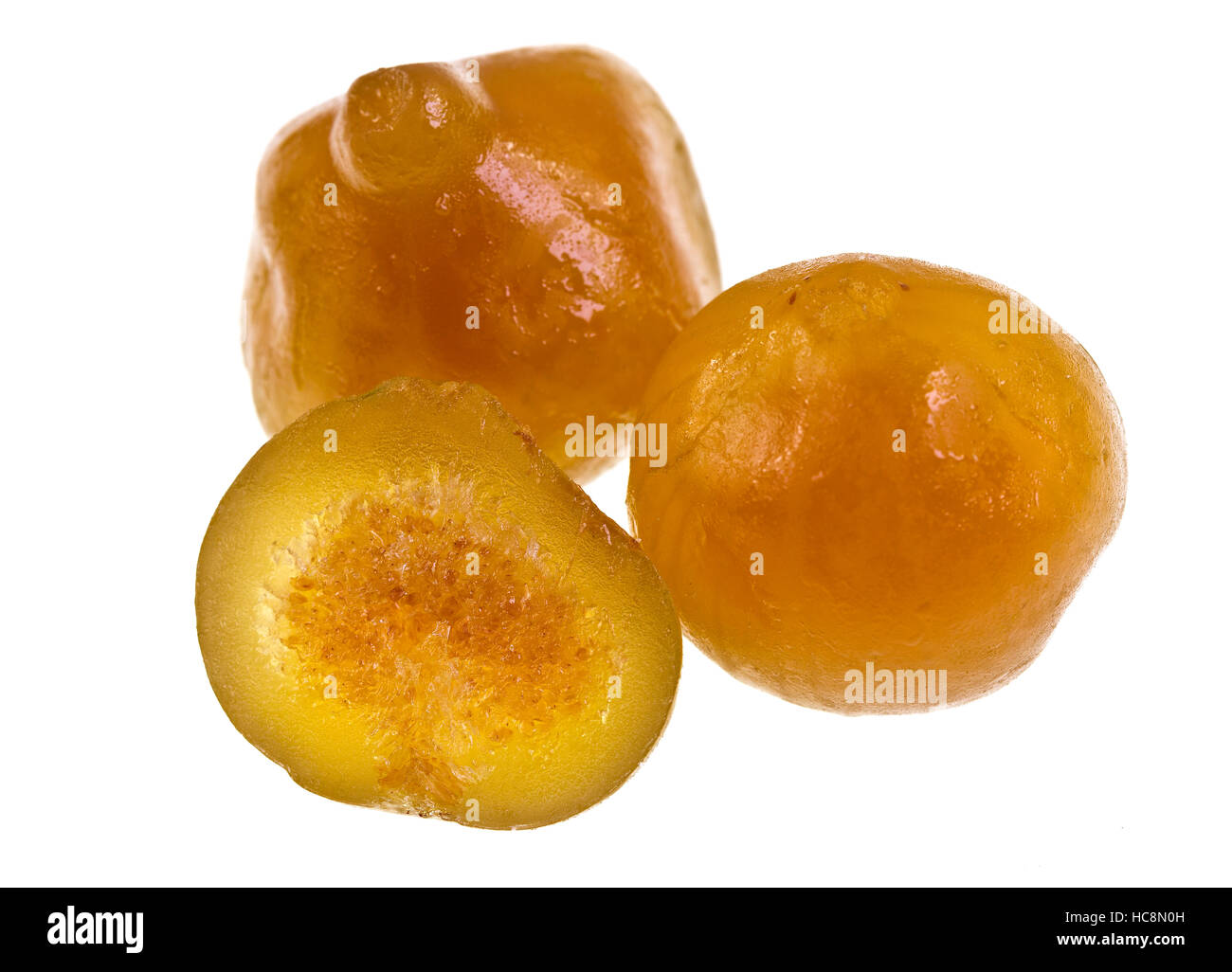 Sweet candied figs isolated on a white background. Figs grow on the ...