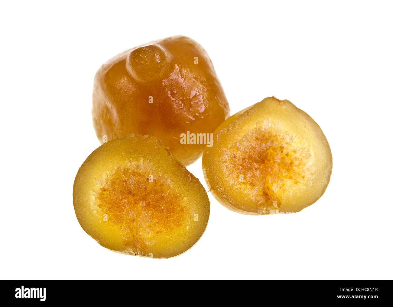 Sweet candied figs isolated on a white background. Figs grow on the ...