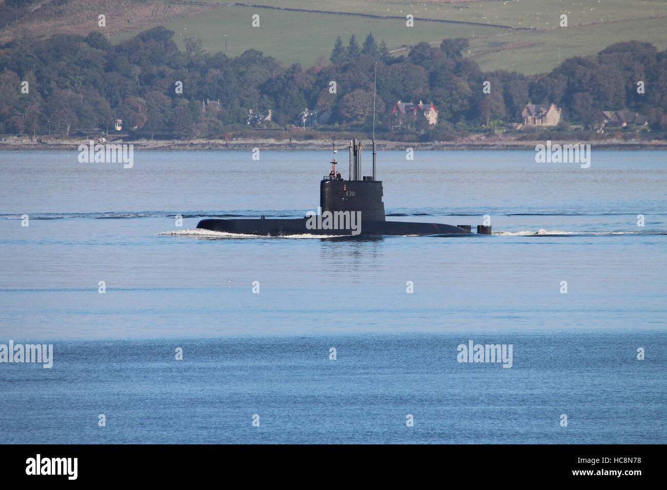 KNM Utsira (S301), an Ula-class submarine of the Royal Norwegian Navy ...