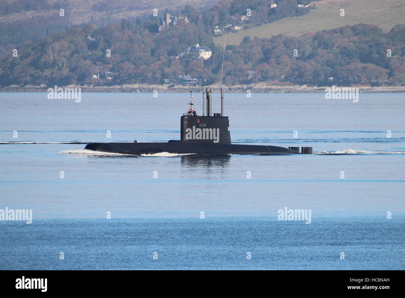 KNM Utsira (S301), an Ula-class submarine of the Royal Norwegian Navy ...