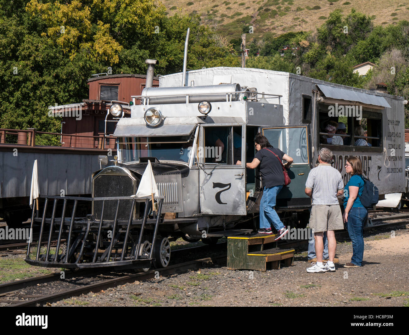 Passengers board Galloping Goose #7, Colorado Railroad Museum, Golden ...