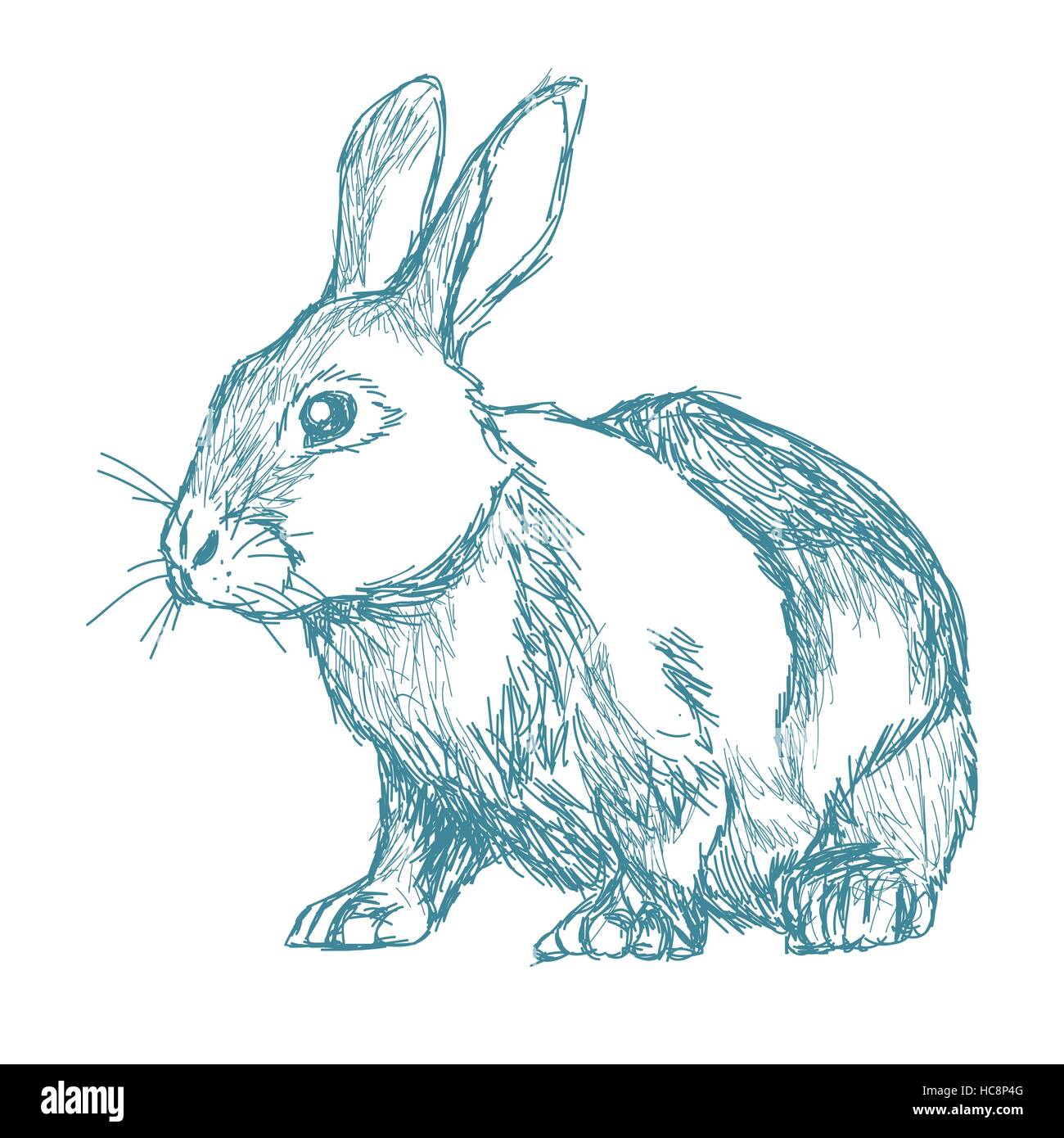 rabbit sketch blue vintage Stock Vector Image & Art - Alamy