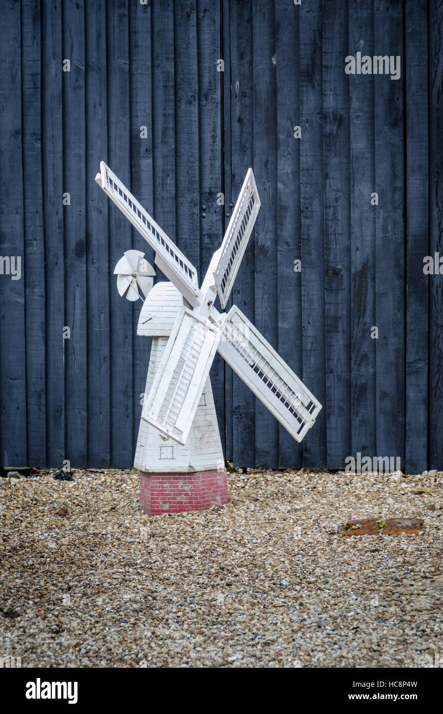 Model of a white smock windmill Stock Photo - Alamy