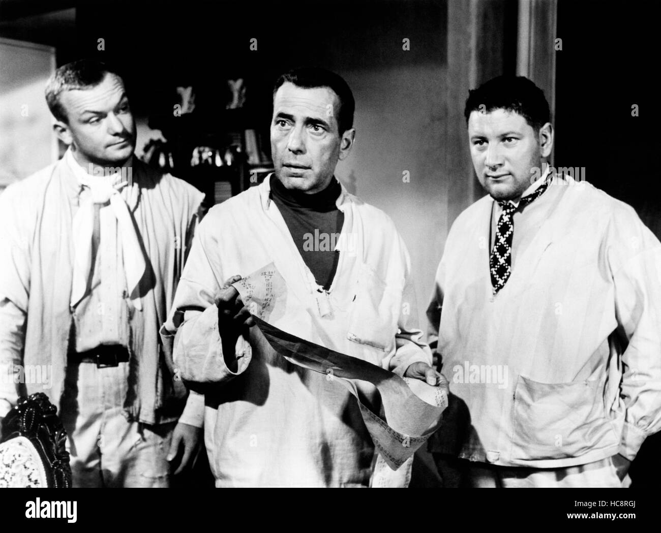 WE'RE NO ANGELS, from left: Aldo Ray, Humphrey Bogart, Peter Ustinov ...