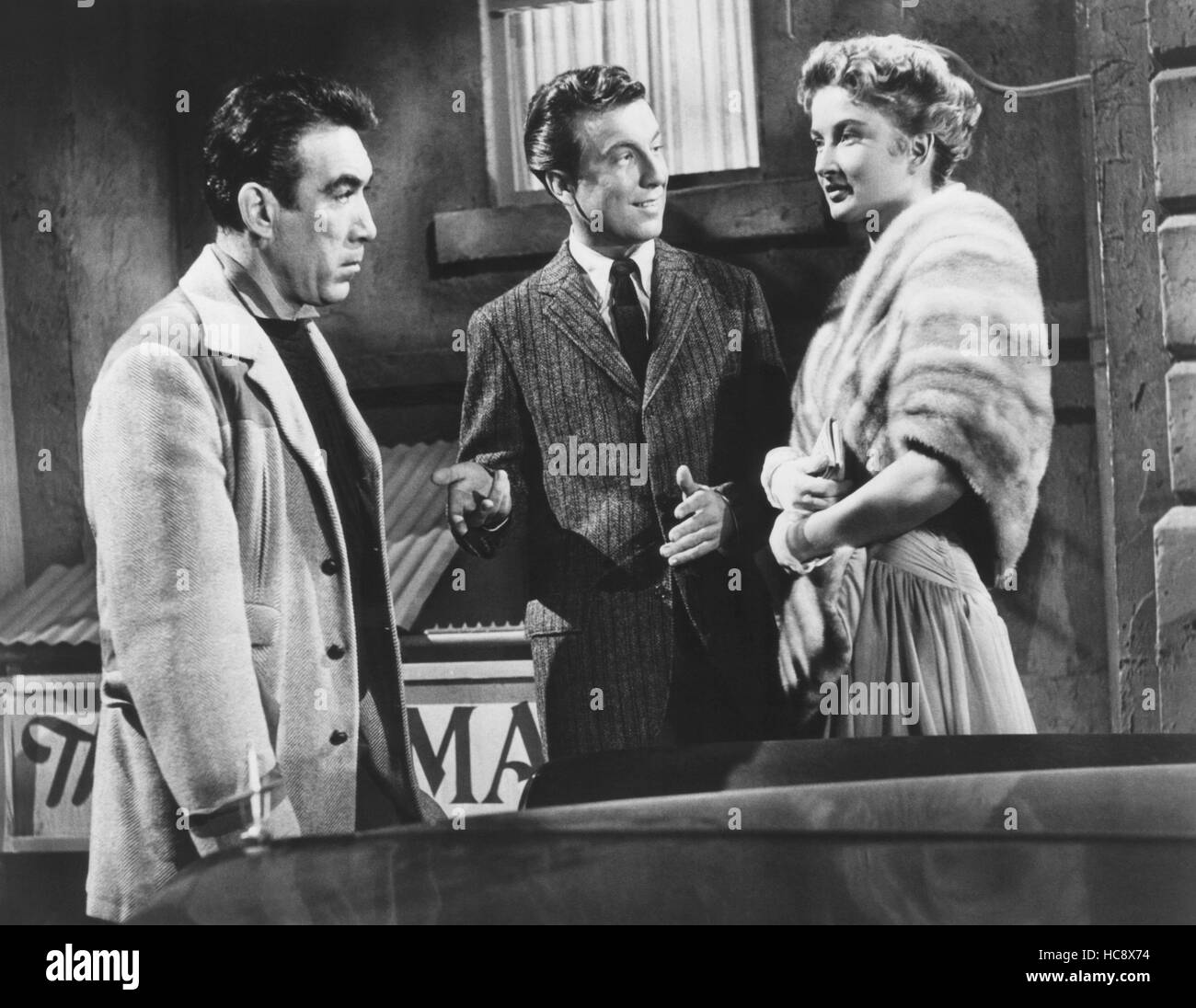 THE WILD PARTY, from left: Anthony Quinn, Jay Robinson, Carol Ohmart ...