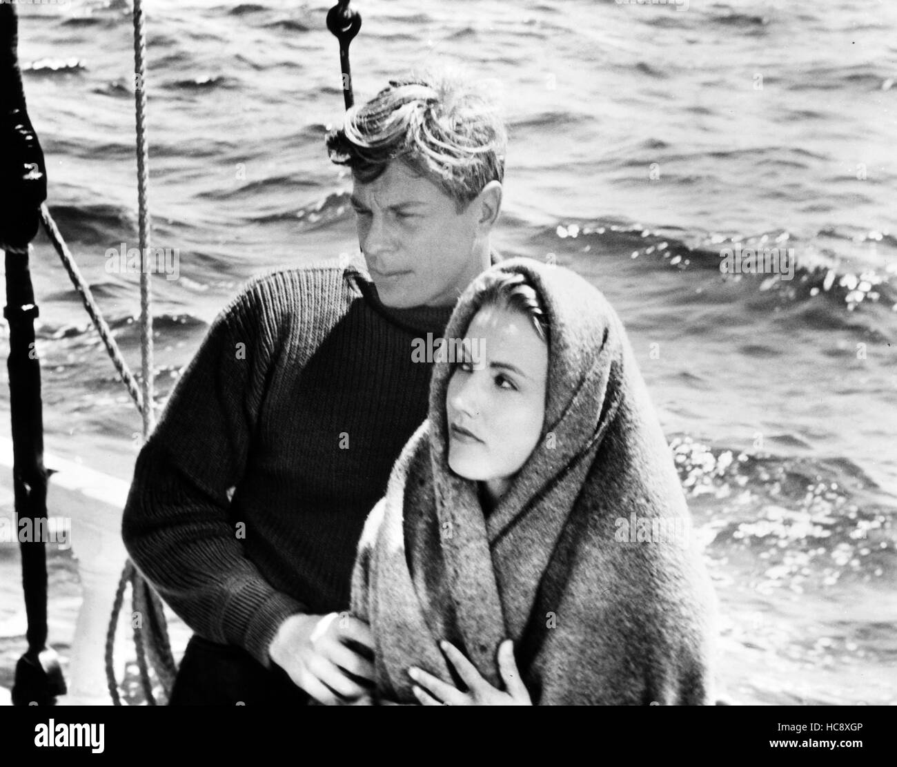 WOLF LARSEN, from left: Peter Graves, Gita Hall, 1958 Stock Photo - Alamy