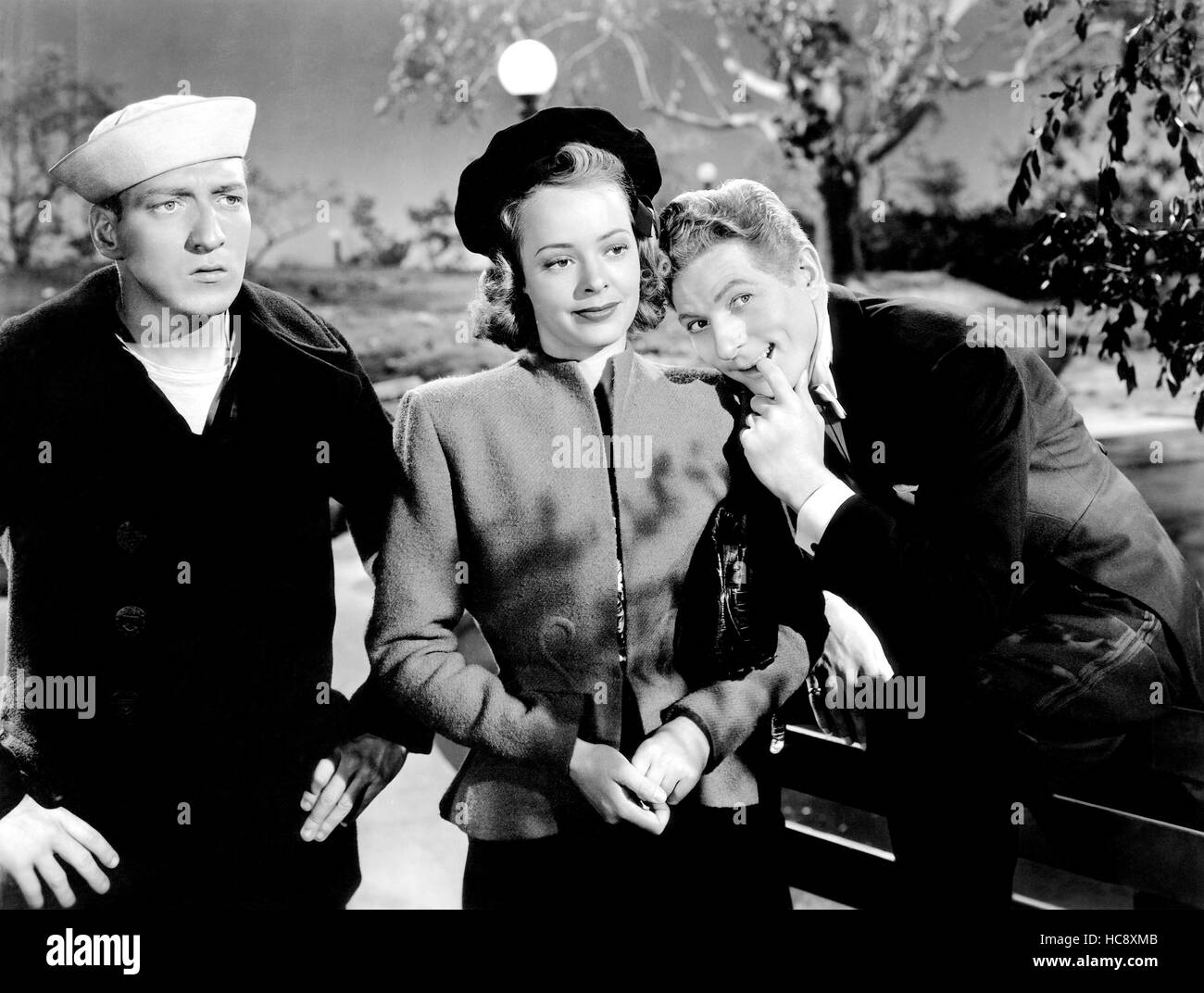 WONDER MAN, from left, Huntz Hall, Virginia Gilmore, Danny Kaye, 1945 ...