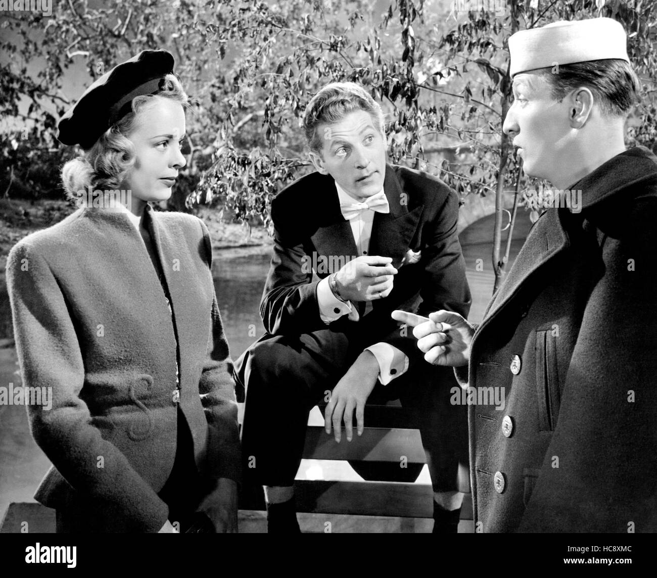 WONDER MAN, from left, Virginia Gilmore, Danny Kaye, Huntz Hall, 1945 ...