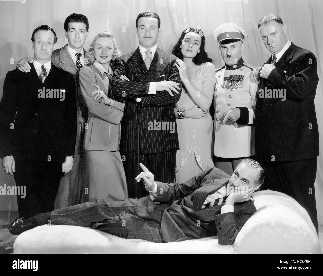 WORLD PREMIERE, standing from left: Luis Alberni, Don Castle, Virginia ...