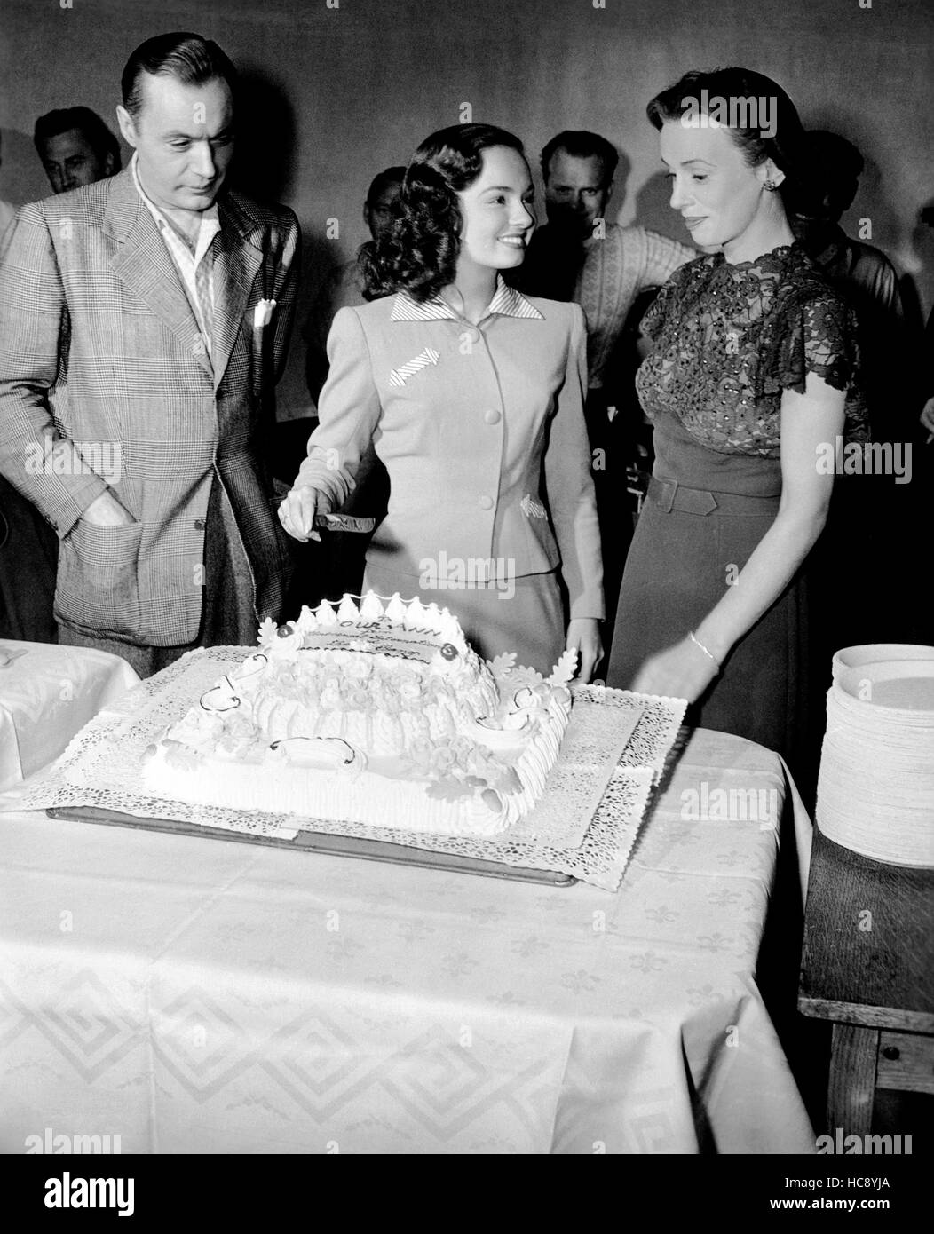 A WOMAN'S VENGEANCE, from left, Charles Boyer, Ann Blyth, Jessica Tandy ...