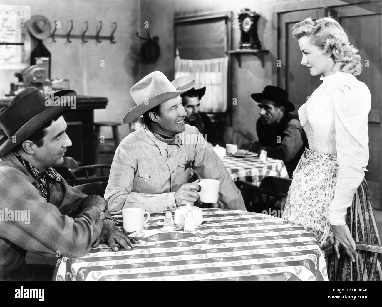 TOPEKA, from left: Rick Vallin, Bill Elliott, Phyllis Coates, 1953 ...