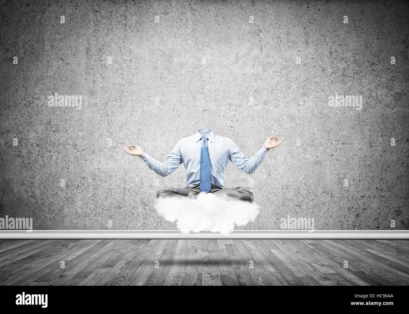 Businessman without head Stock Photo - Alamy