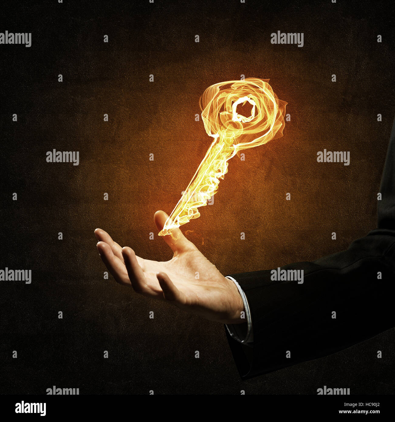 Key fire sign Stock Photo - Alamy