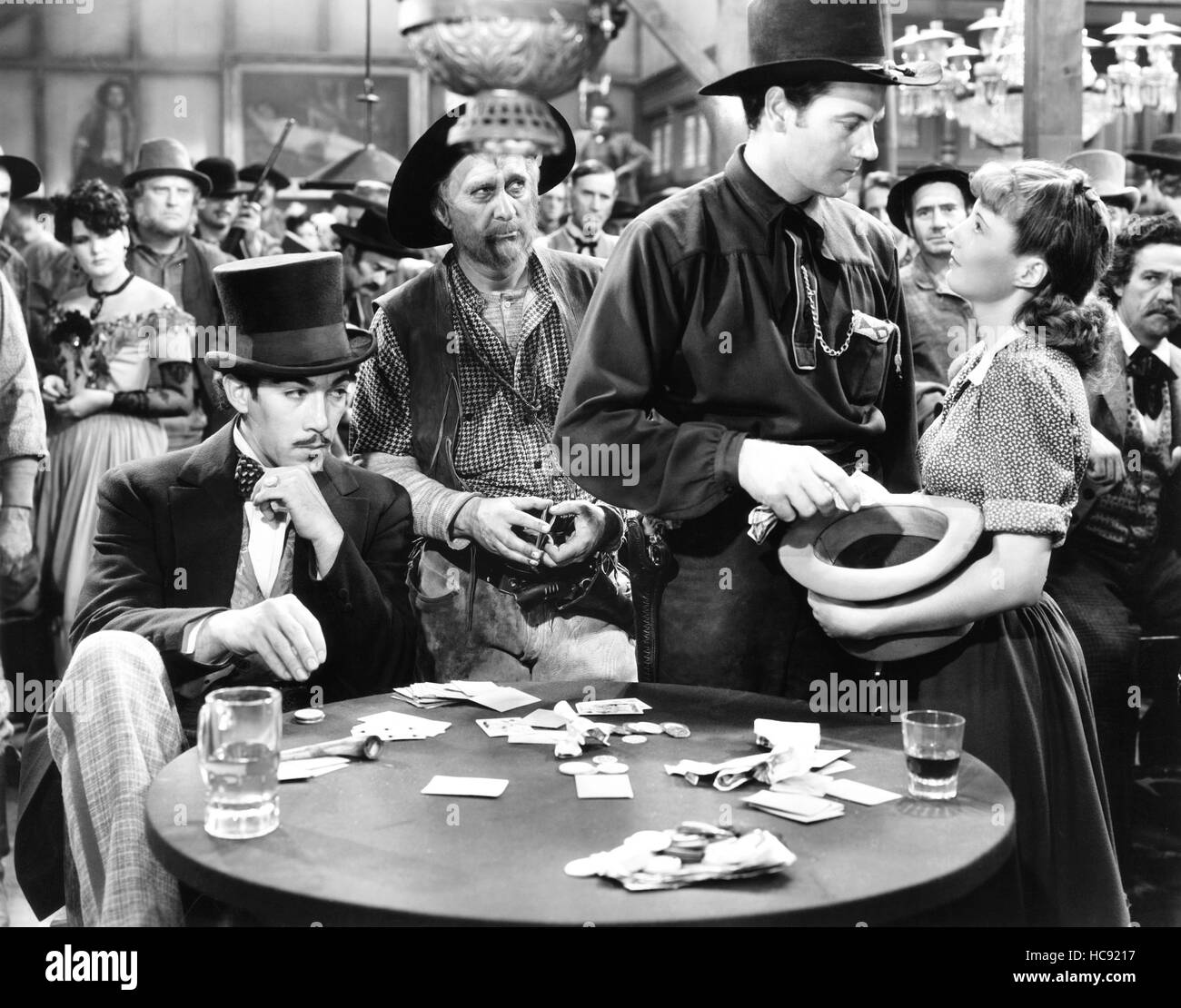 UNION PACIFIC, from left: Anthony Quinn, Lynne Overman, Joel McCrea ...
