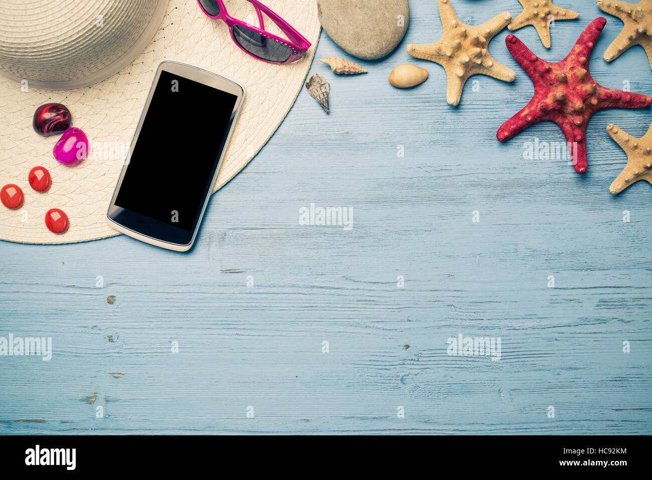 Summer objects for vacation Stock Photo - Alamy