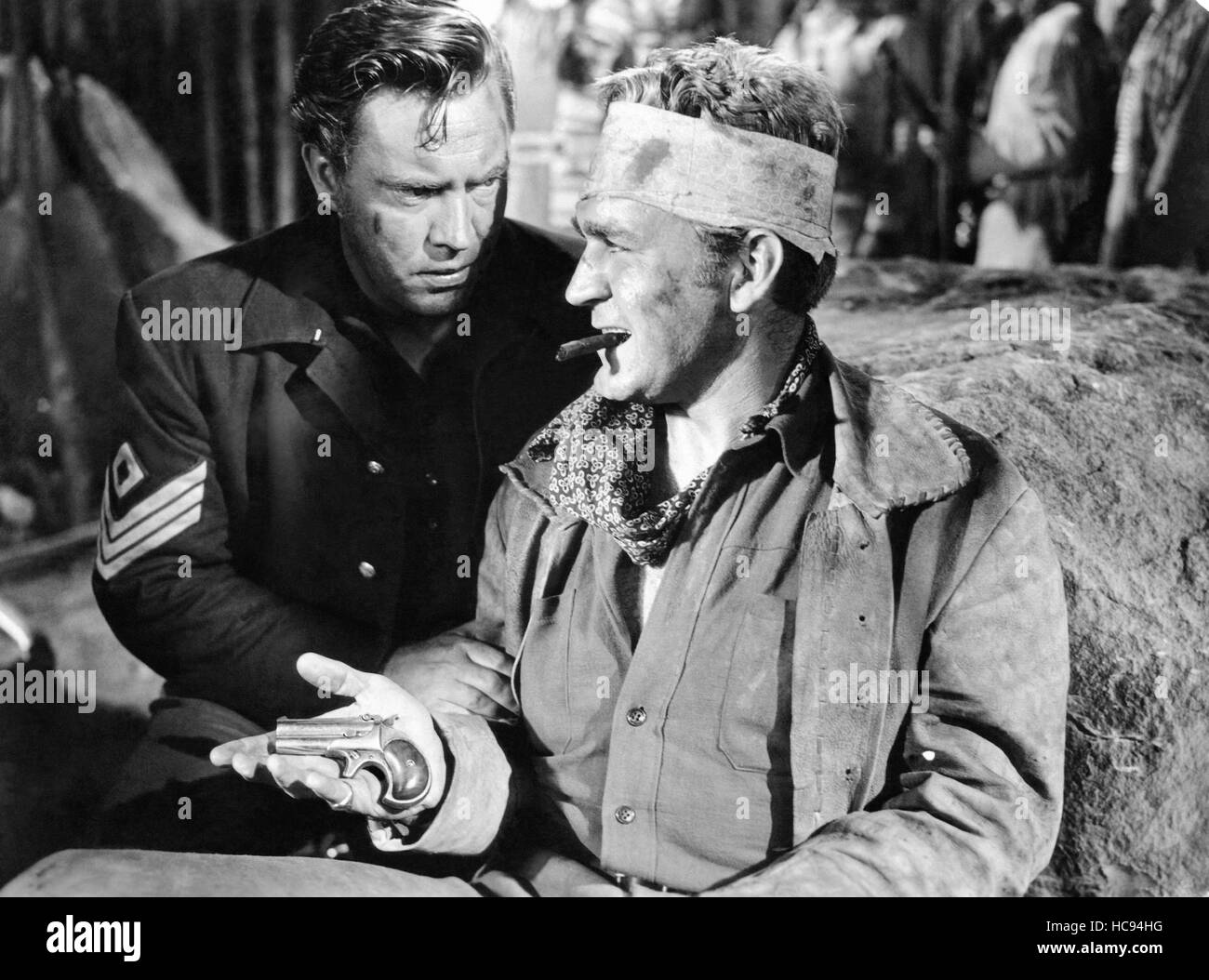 WARPATH, from left, Edmond O'Brien, Forrest Tucker, 1951 Stock Photo ...